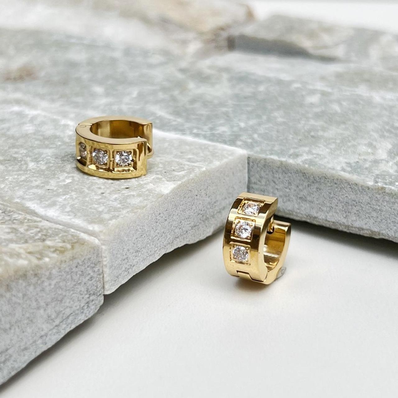 New! “Andrea” gold Huggie Earrings Eye-catching,... - Depop