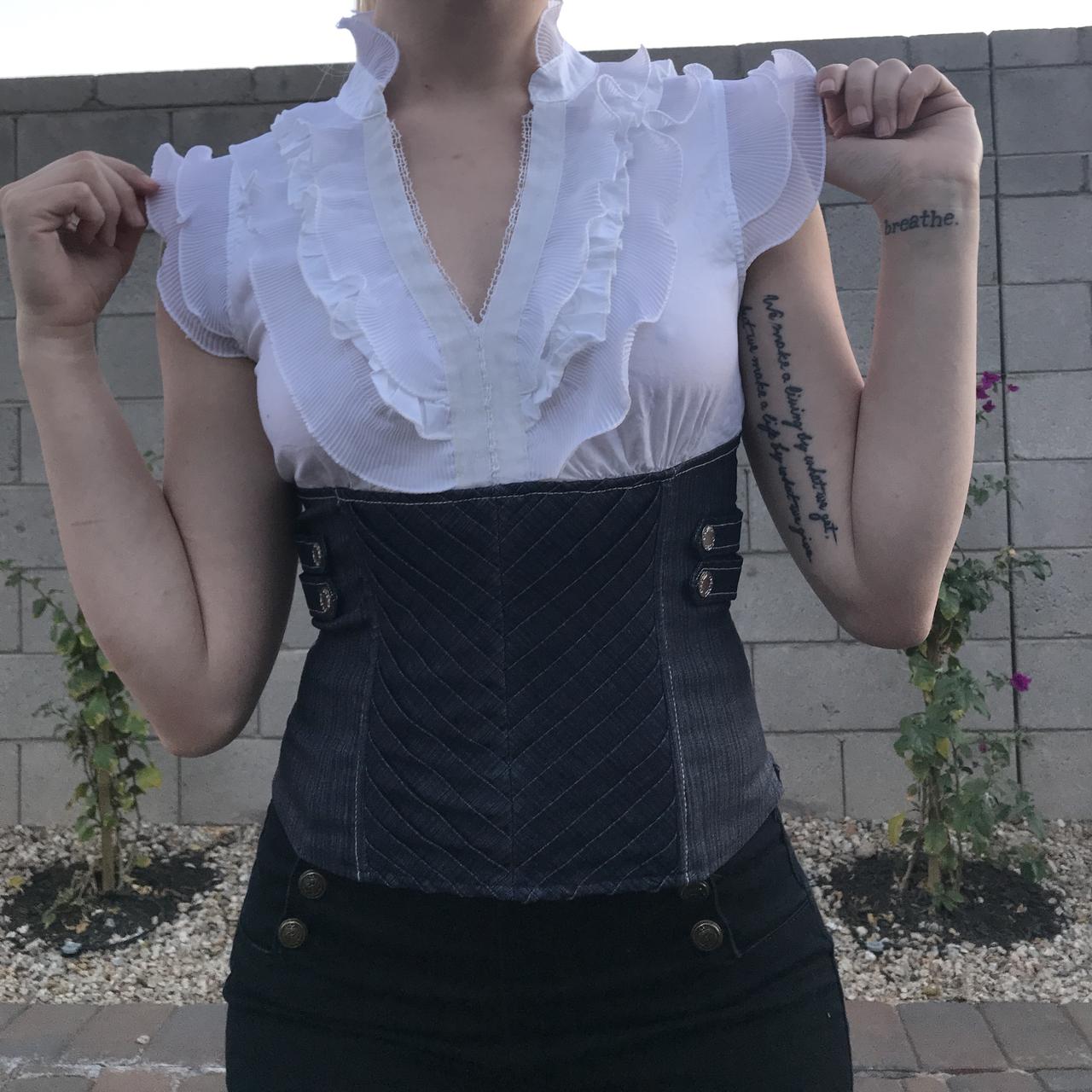Very unique & vintage old days ruffle top featuring... - Depop