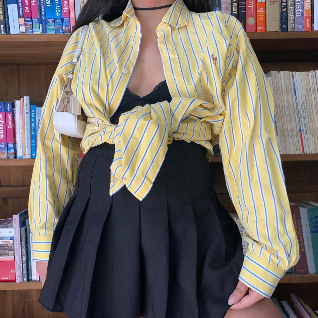 Men's Yellow and Blue Shirt | Depop