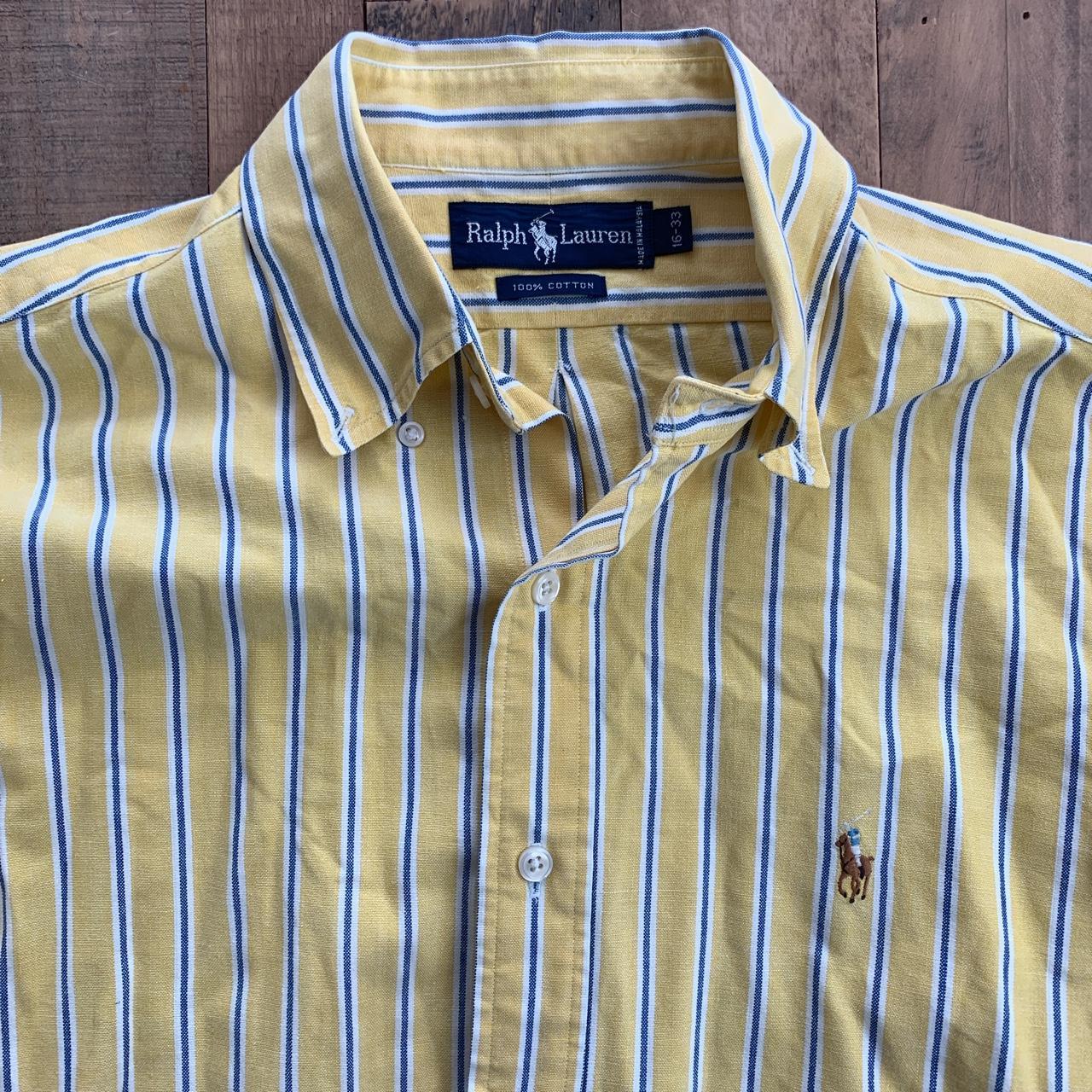 Men's Yellow and Blue Shirt | Depop
