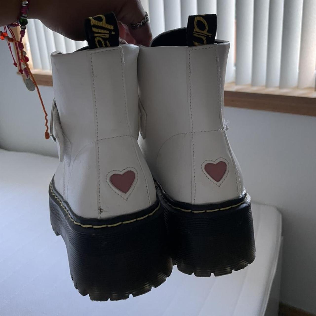 white platform booties - Depop