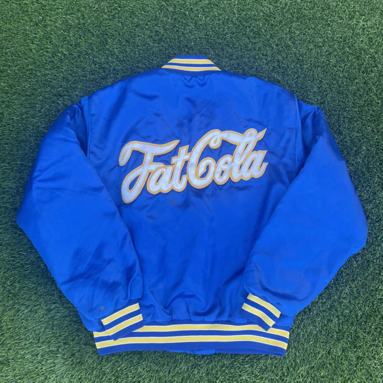 Vintage 80s fat cola satin jacket size large... - Depop