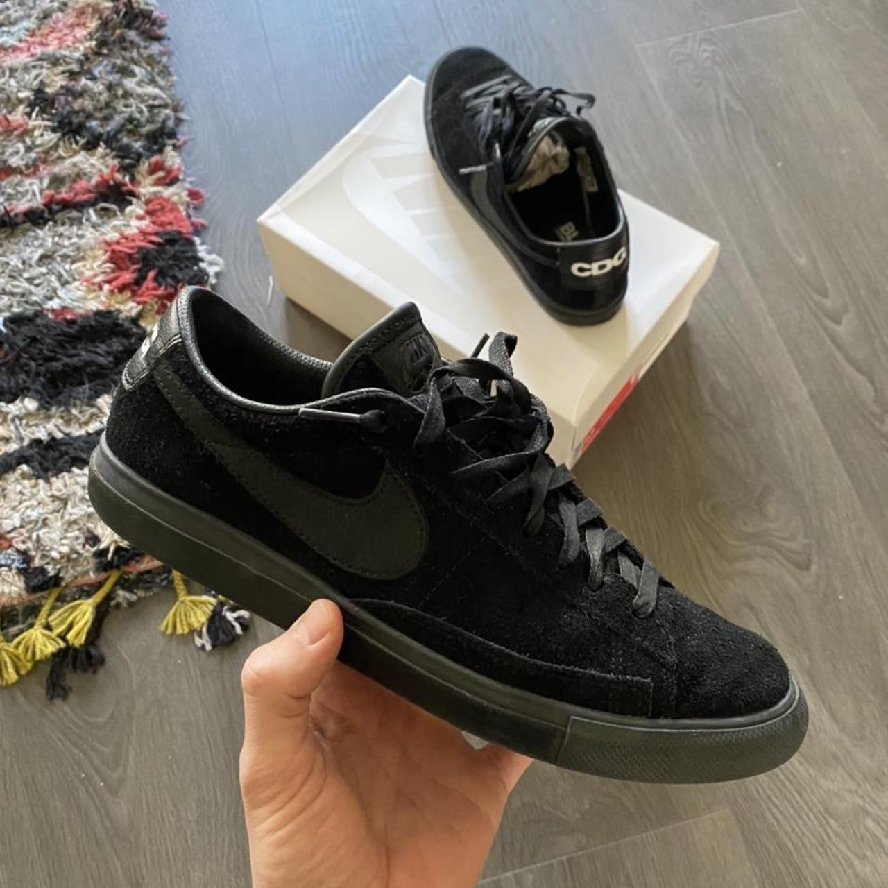 Nike CDG Black Blazer Low Premium, UK 8.5, Black /... - Depop