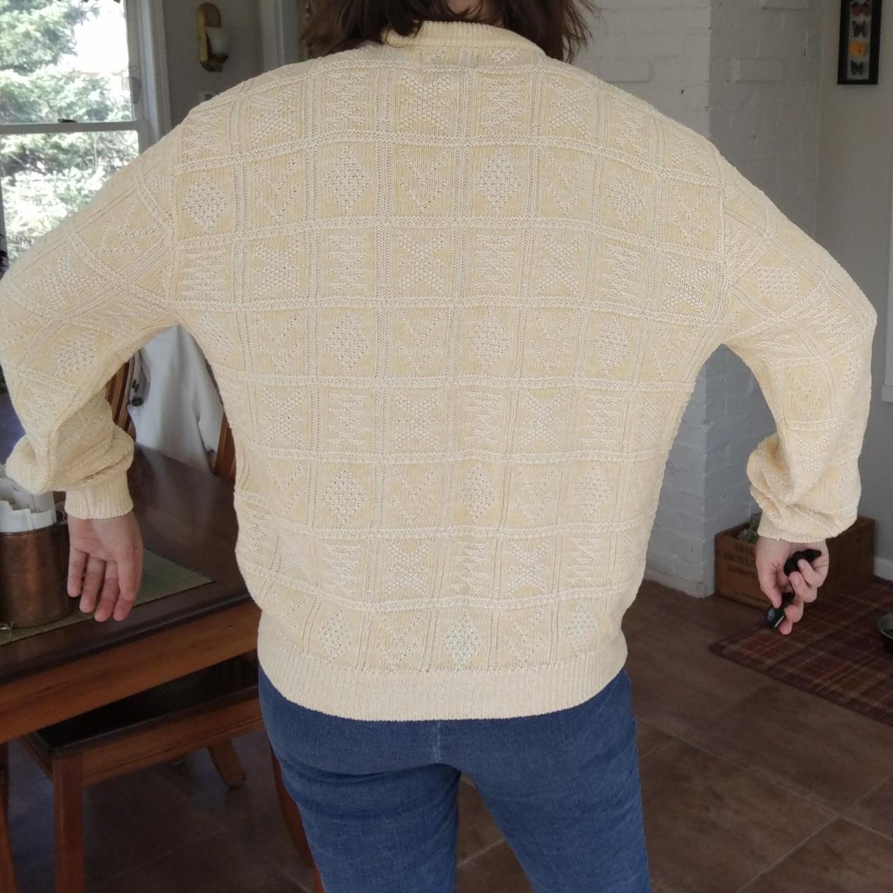 Butter yellow cotton knit dream sweater with... - Depop