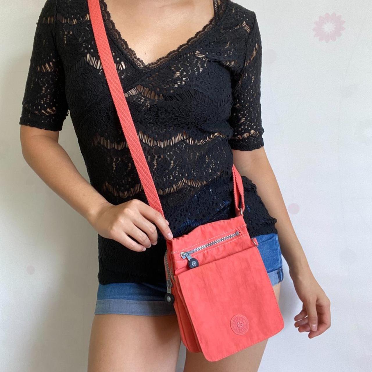 Coral Kipling Crossbody Bag An everyday, functional... - Depop