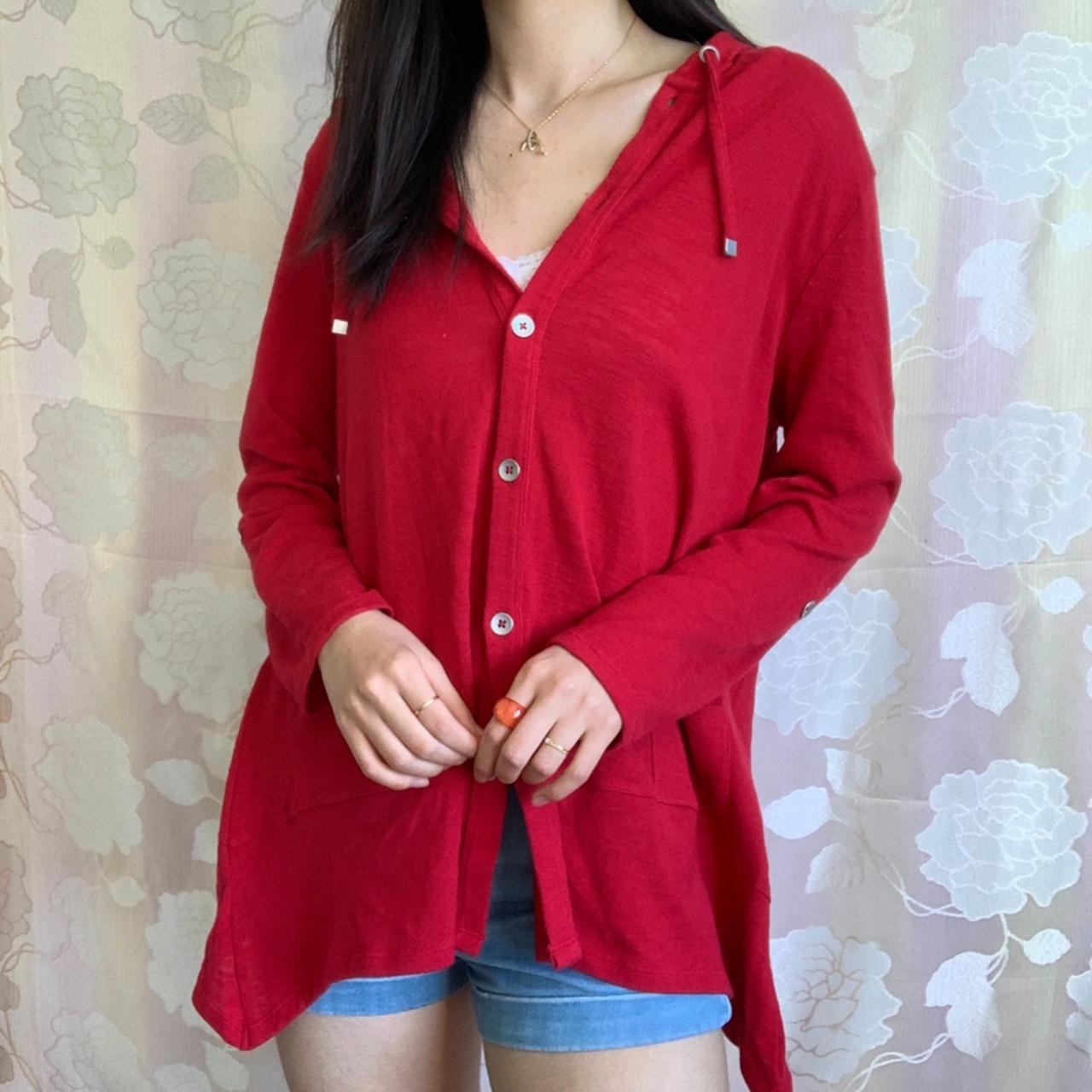 Red Hooded Poncho/ Hoodie Red Riding hood style... - Depop