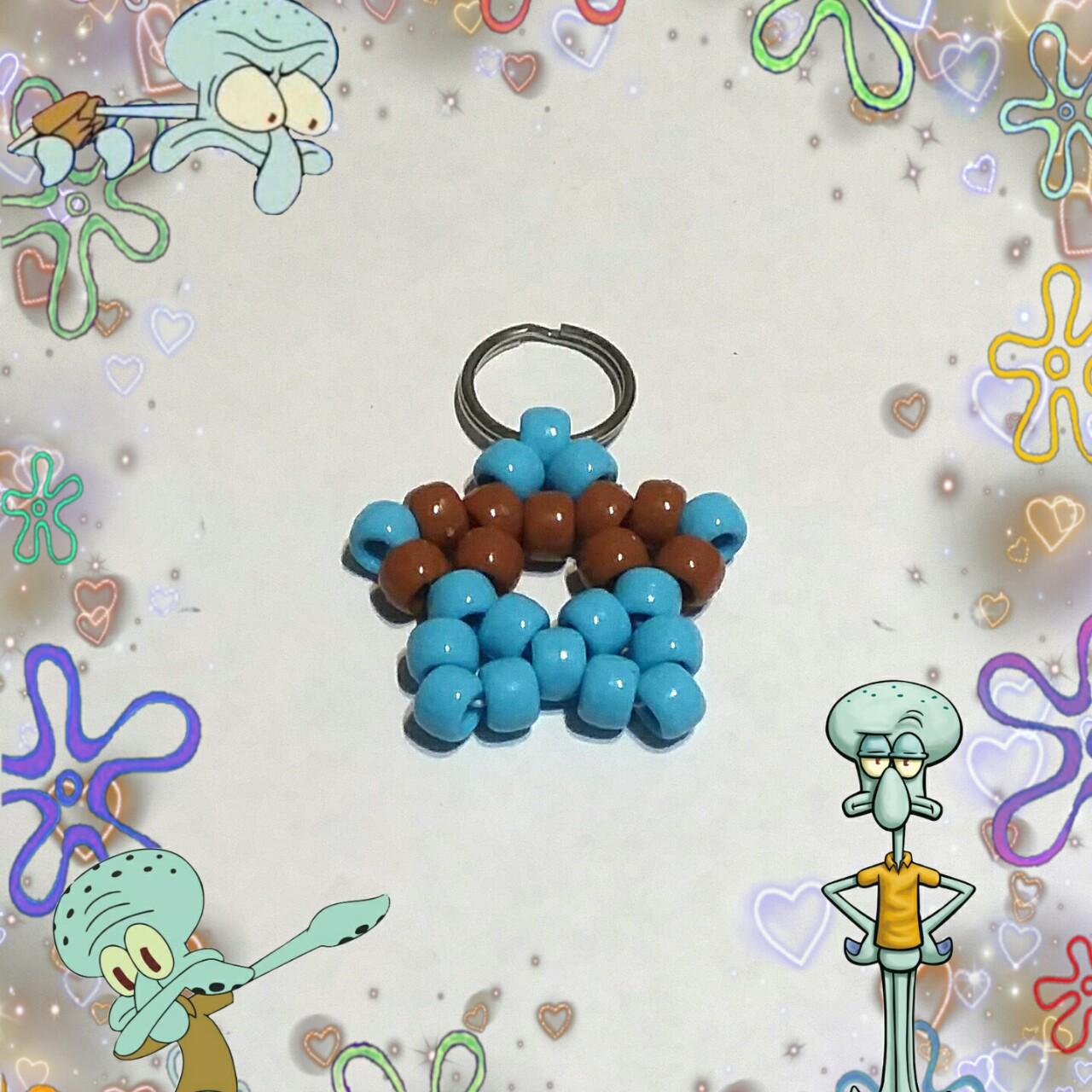 Squidward Star Kandi Keychain! 🌟💙💚 🔴Please message... - Depop