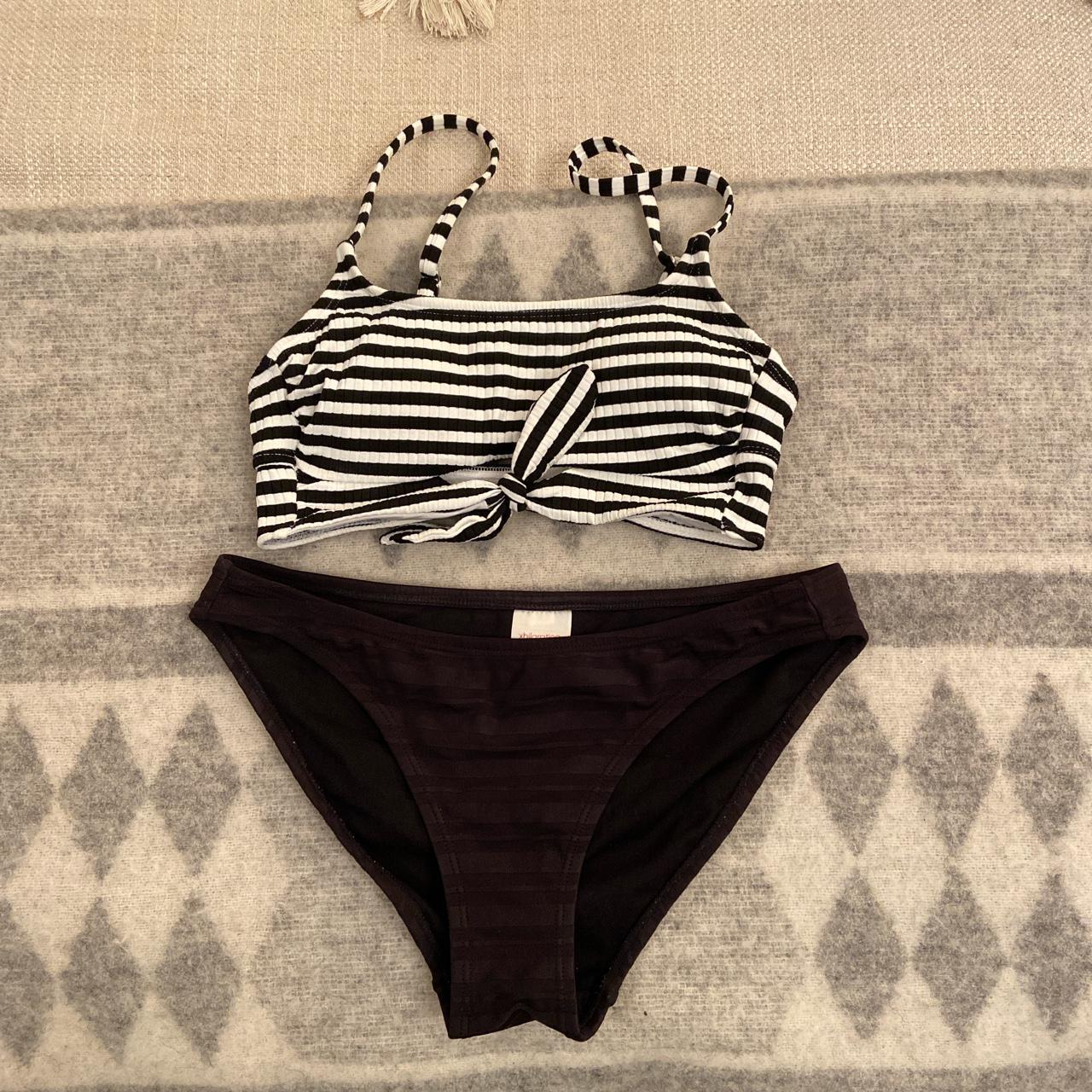 Black and white target bathing suit -worn only a... - Depop