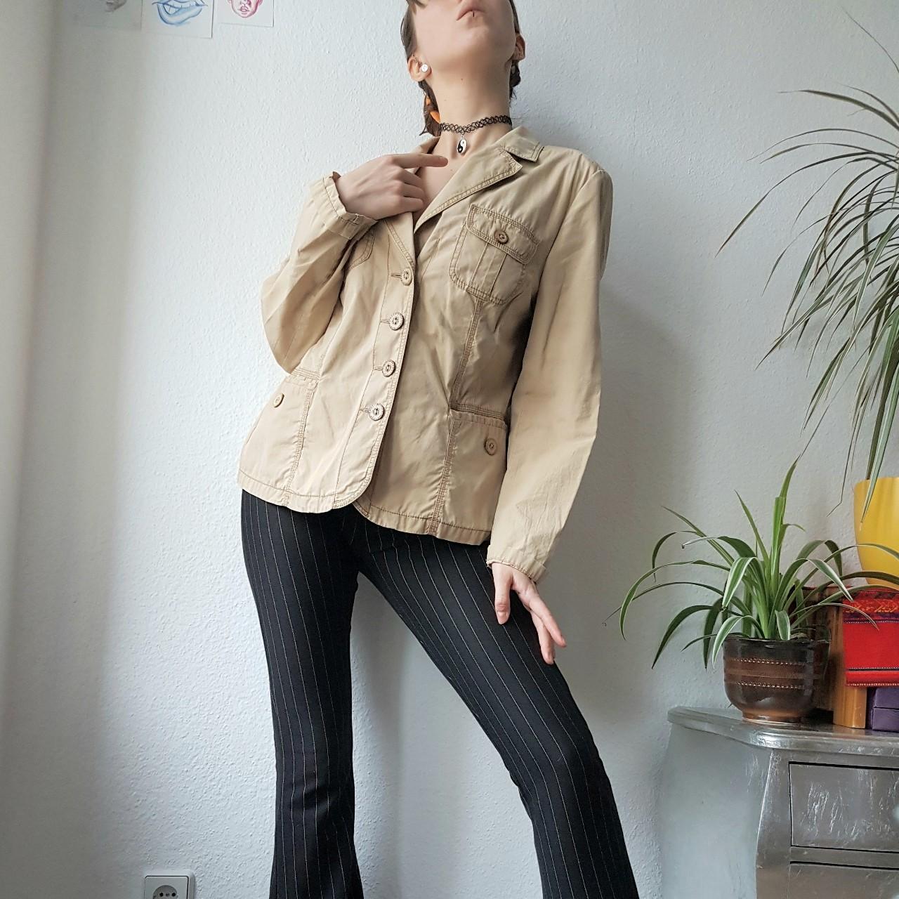 Women's Cream and Tan Jacket | Depop