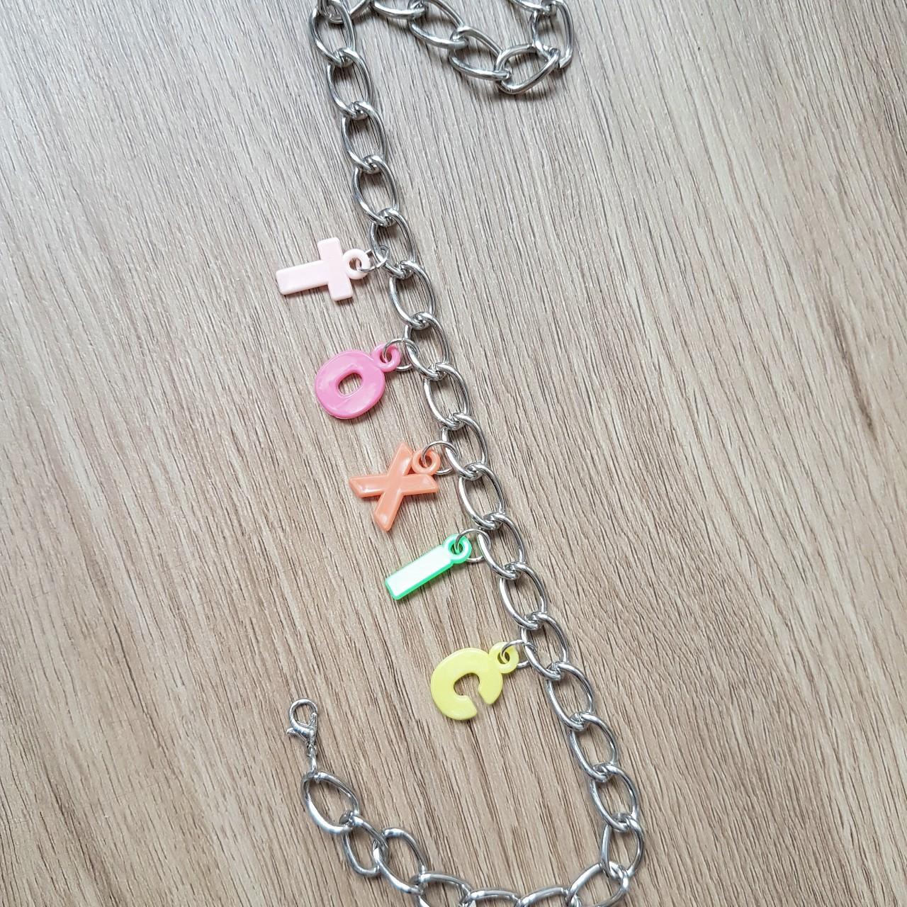 - colourful y2k handmade metal chain necklace /... - Depop