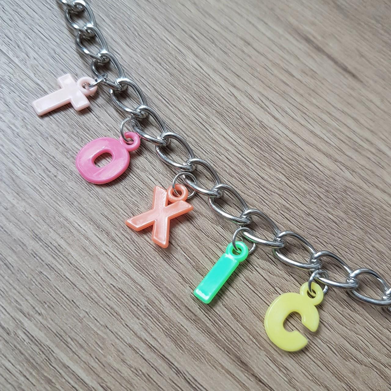 - colourful y2k handmade metal chain necklace /... - Depop