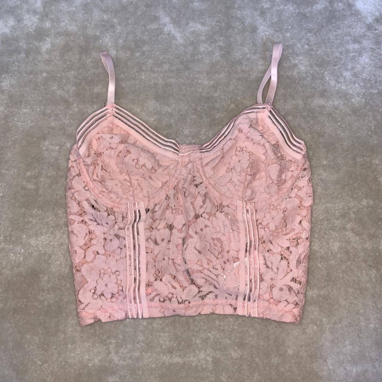Pink Lace Bralet 🦩 Missguided, Size 8 New with... - Depop