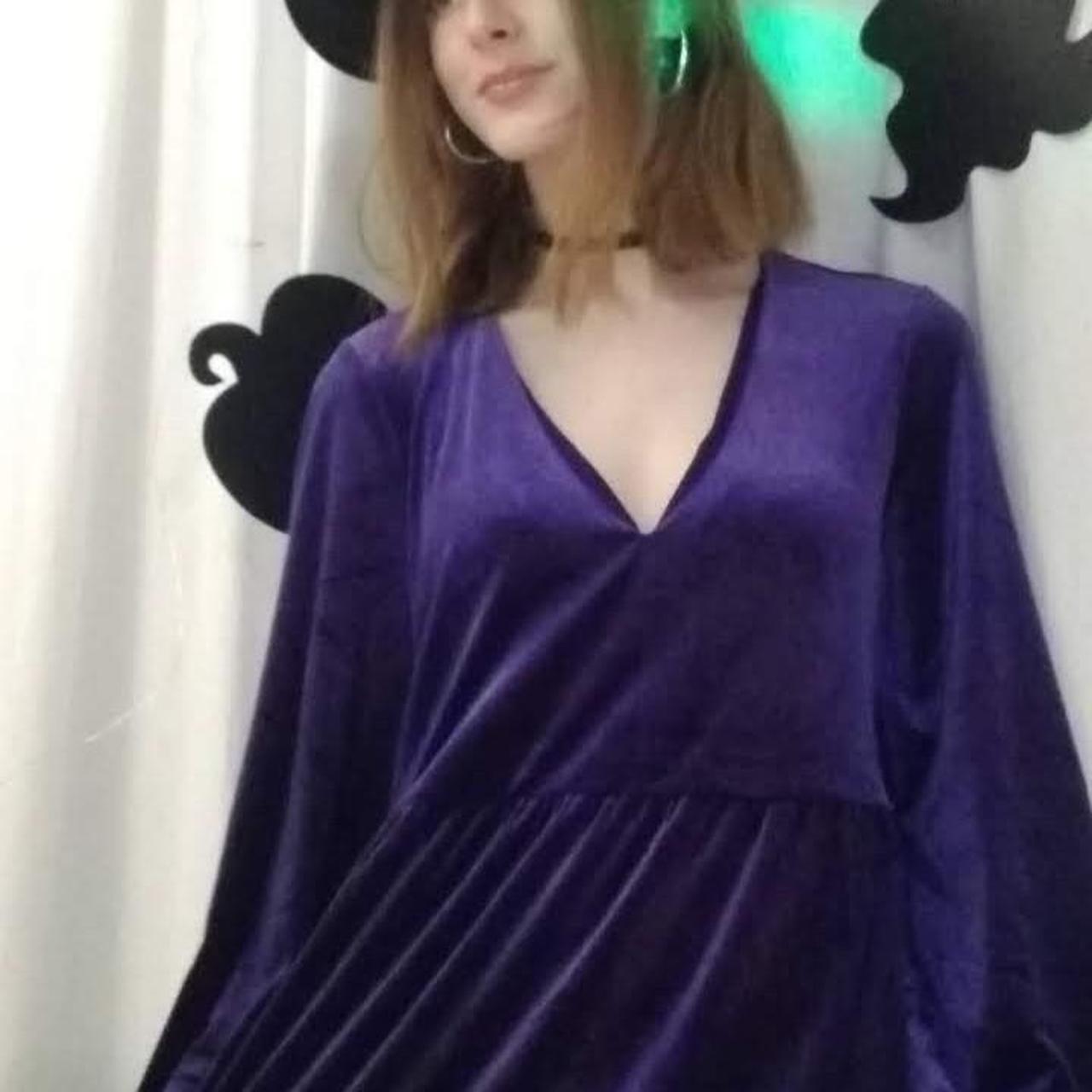 purple H&M dress size xs Deep purple dress with a... - Depop