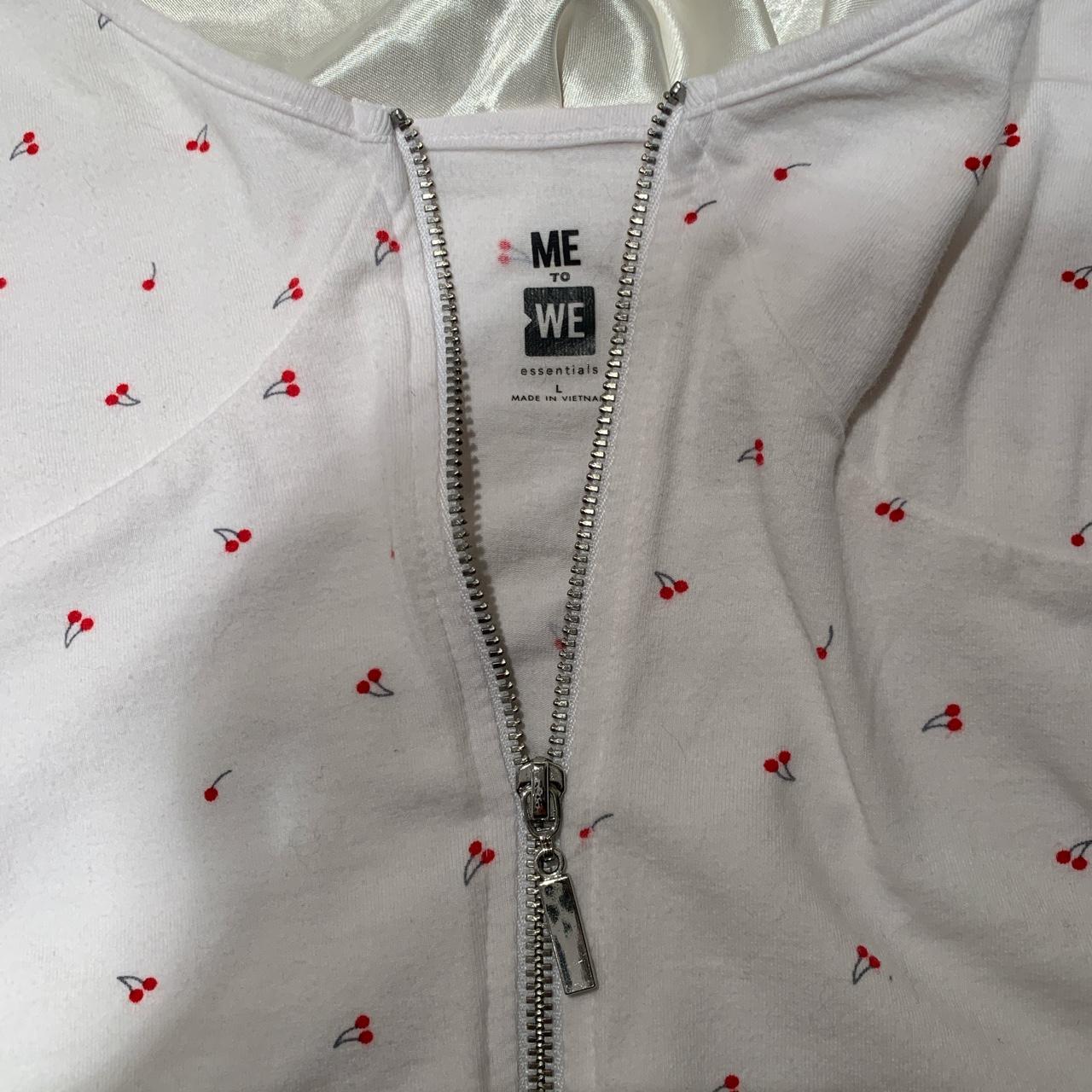 Cherry print zip up tank top #cherrytanktop... - Depop