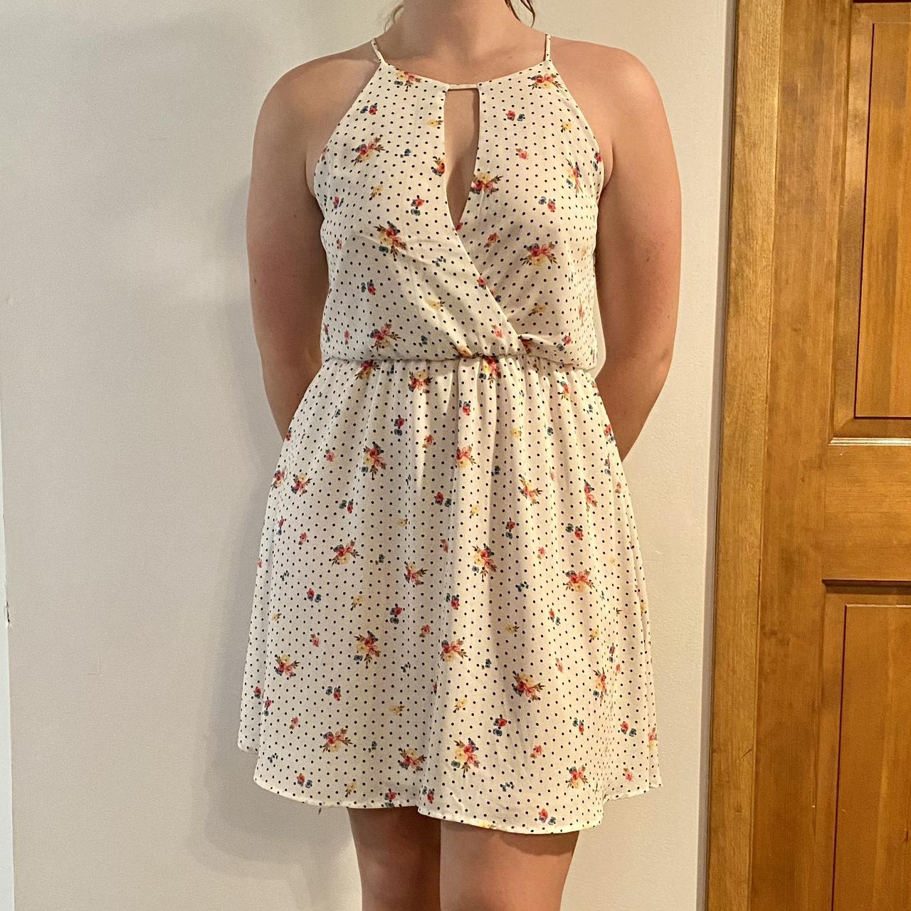 lush dress, polka dot, flower, middle school formal... - Depop