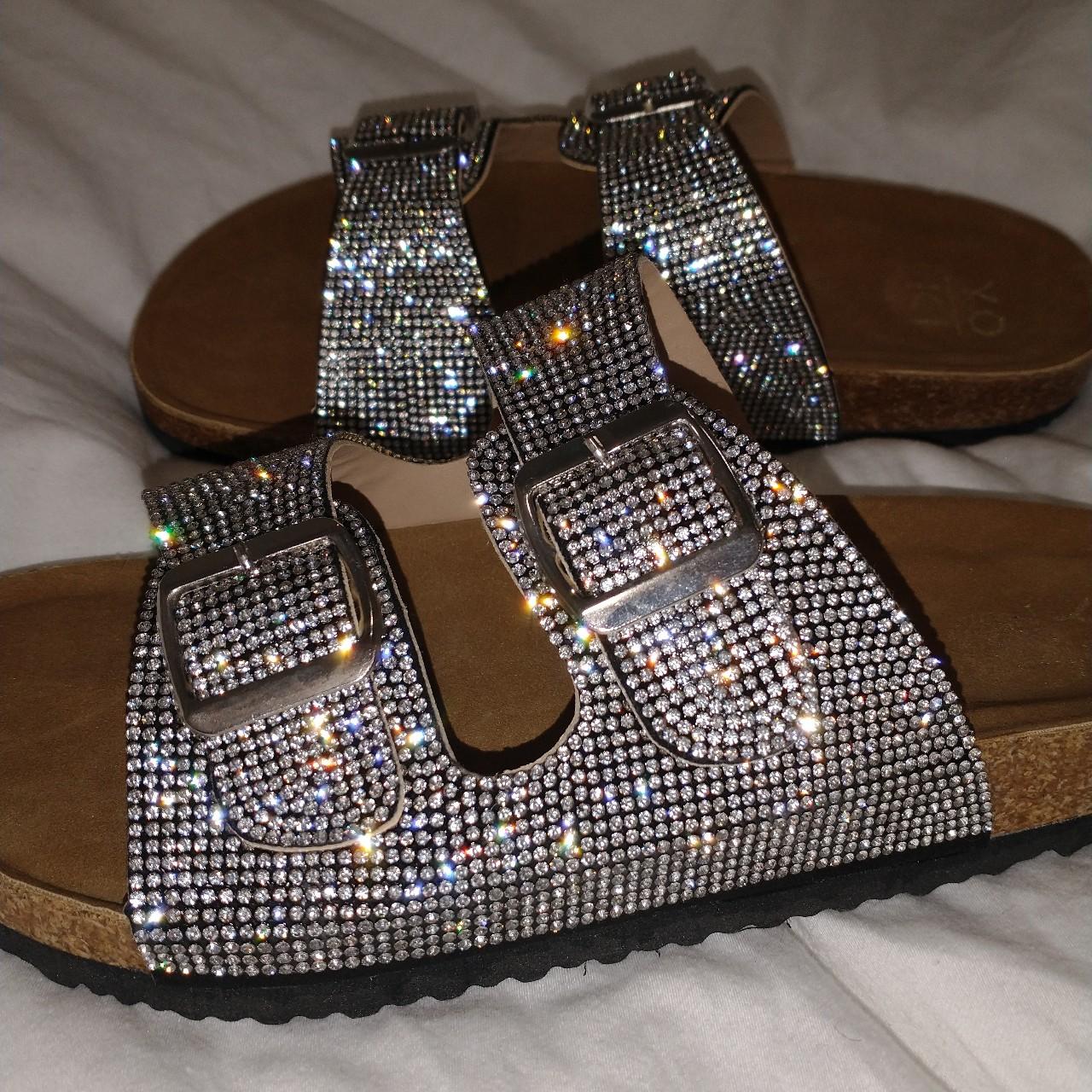 Brand new with tags rhinestone sandals Super pretty... - Depop