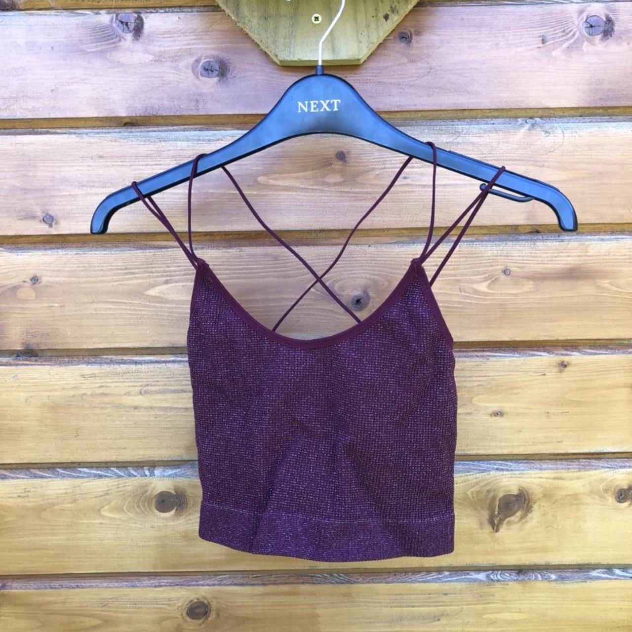 Maroon Glittery Urban Outfitters Crop Top With Depop
