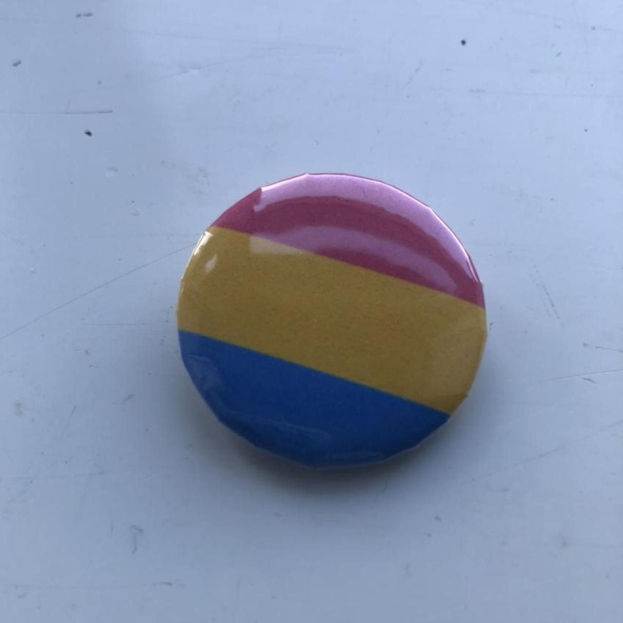 pan flag badge message about bundles!! buy 4 of any... - Depop