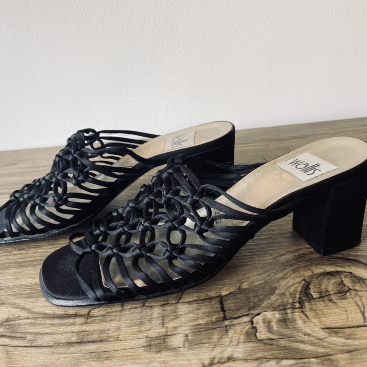 90s Mule Sandal Rope style black mules with a small... - Depop