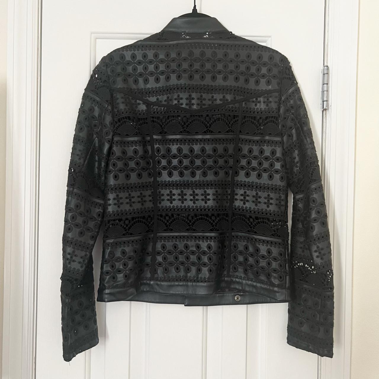 NWOT Willow & Clay Black Faux Leather Eyelet Jacket.... - Depop
