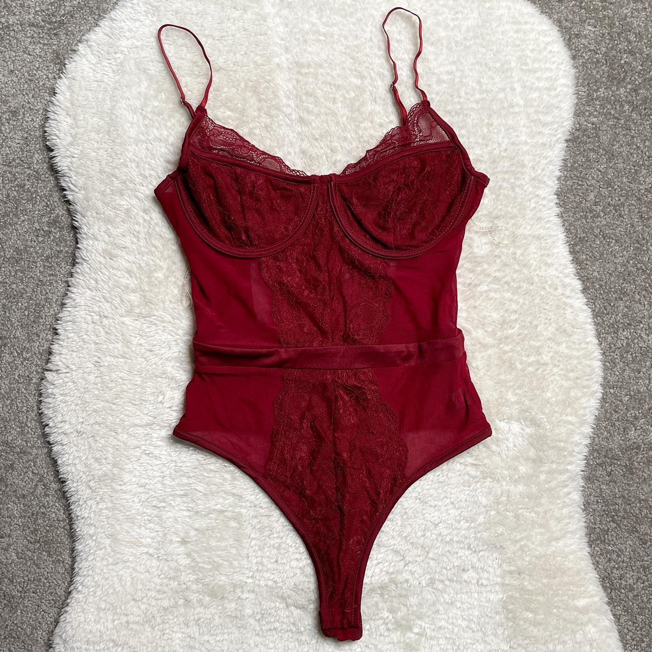 Women's Burgundy and Red Bodysuit | Depop