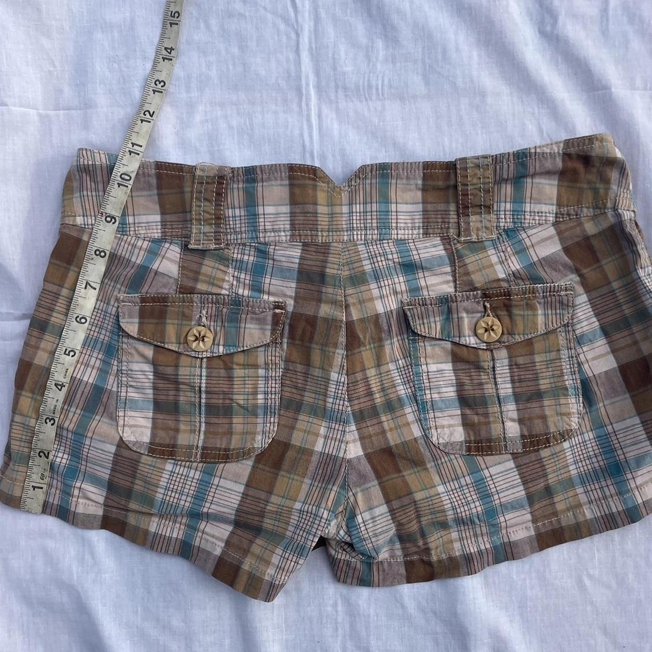 American Rag Cie Women's Brown and Blue Shorts | Depop