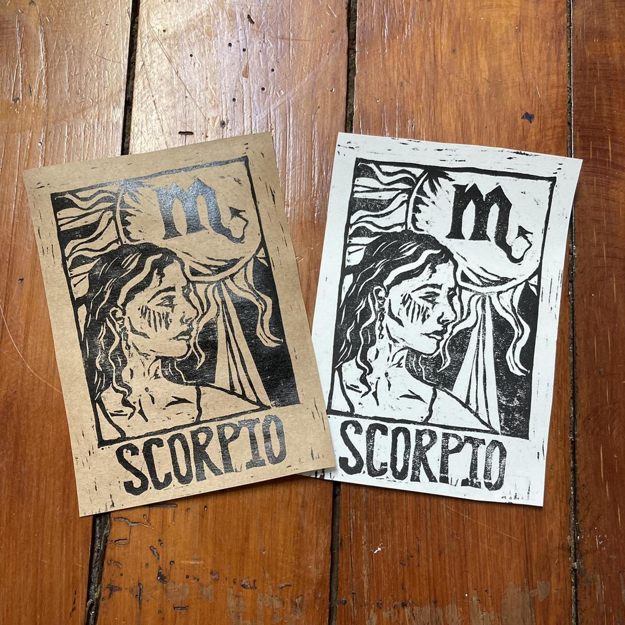 Free postage! 🔮♏️ HAND PRESSED A5 SCORPIO PRINT... | Depop