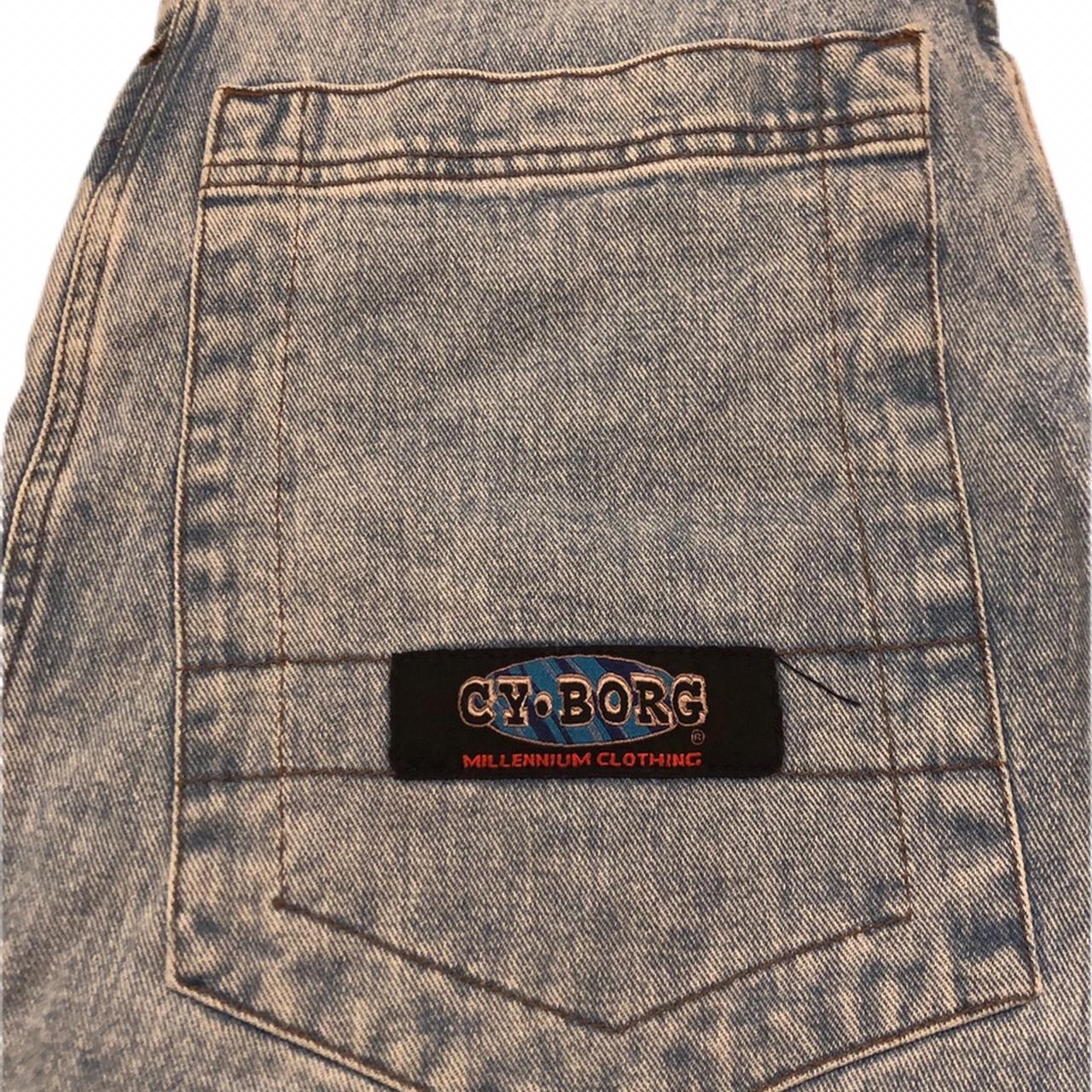 90s Rare Cyborg Denim Shorts High waisted, light... - Depop
