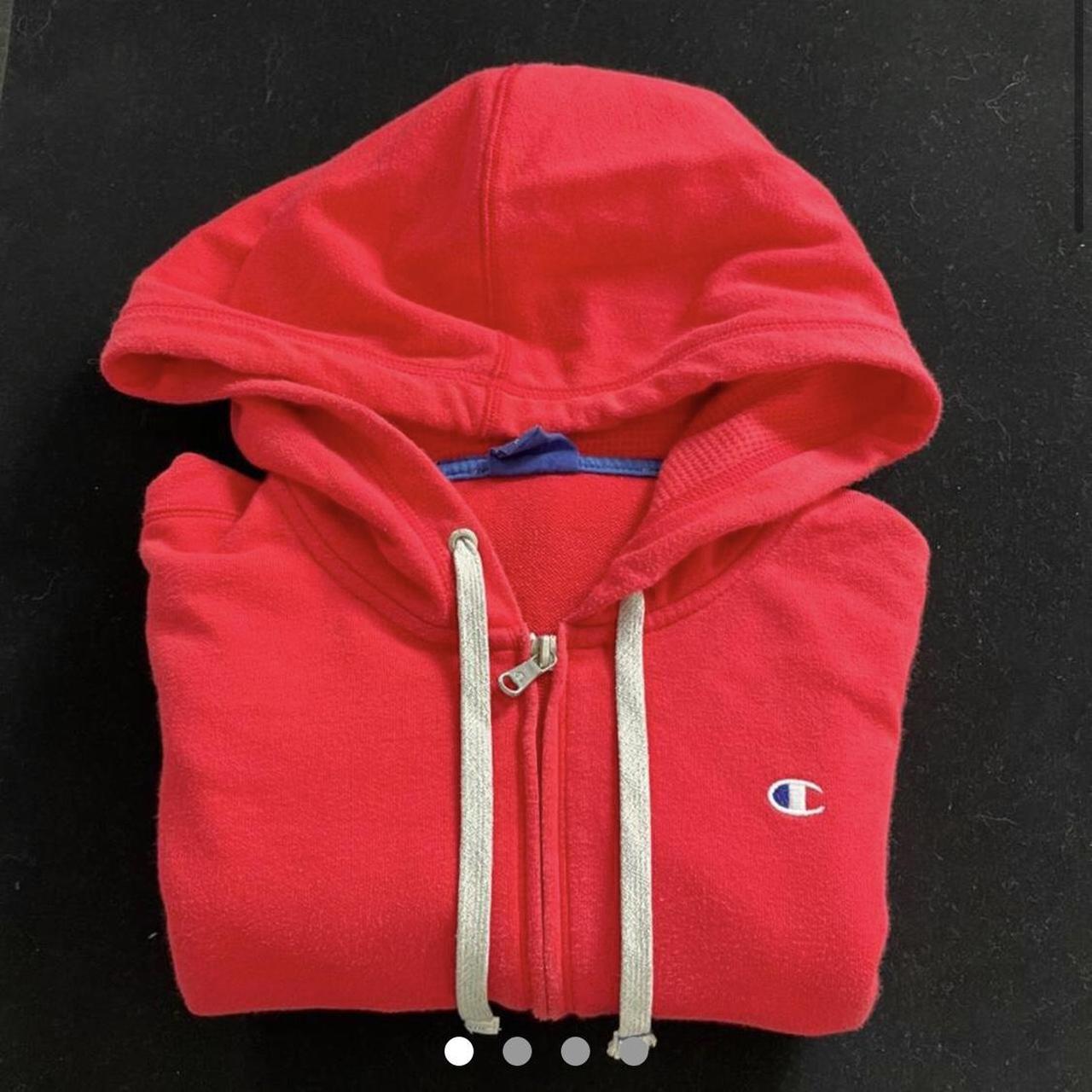 red champion hoodie Super cute red zip champion... - Depop
