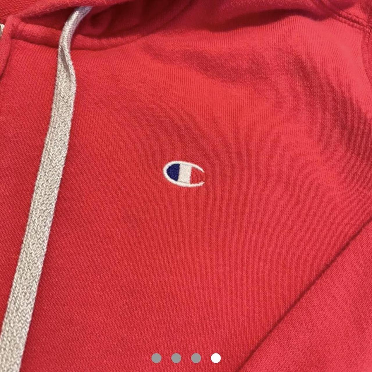 red champion hoodie Super cute red zip champion... - Depop