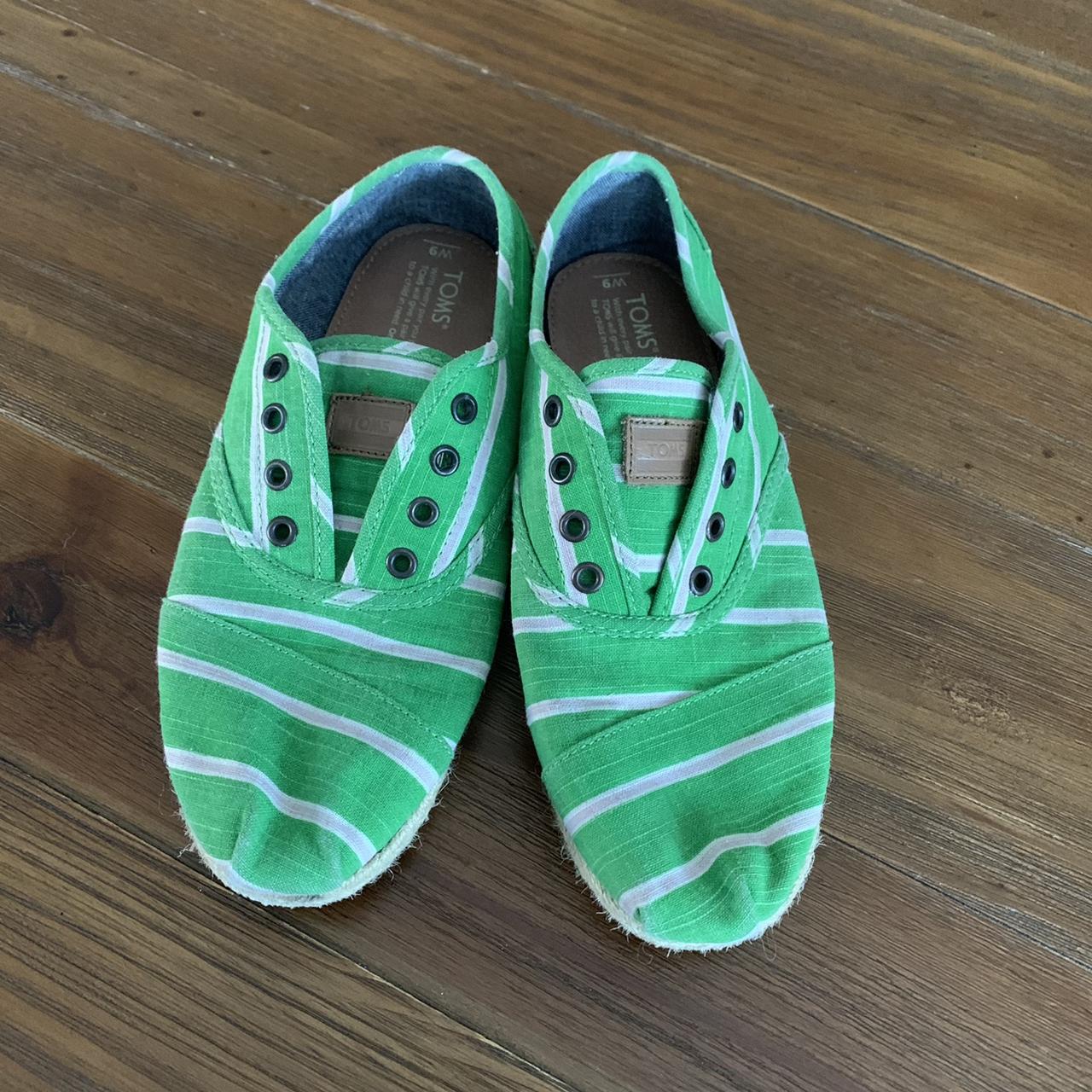 Super cute green toms. These were worn once or... - Depop