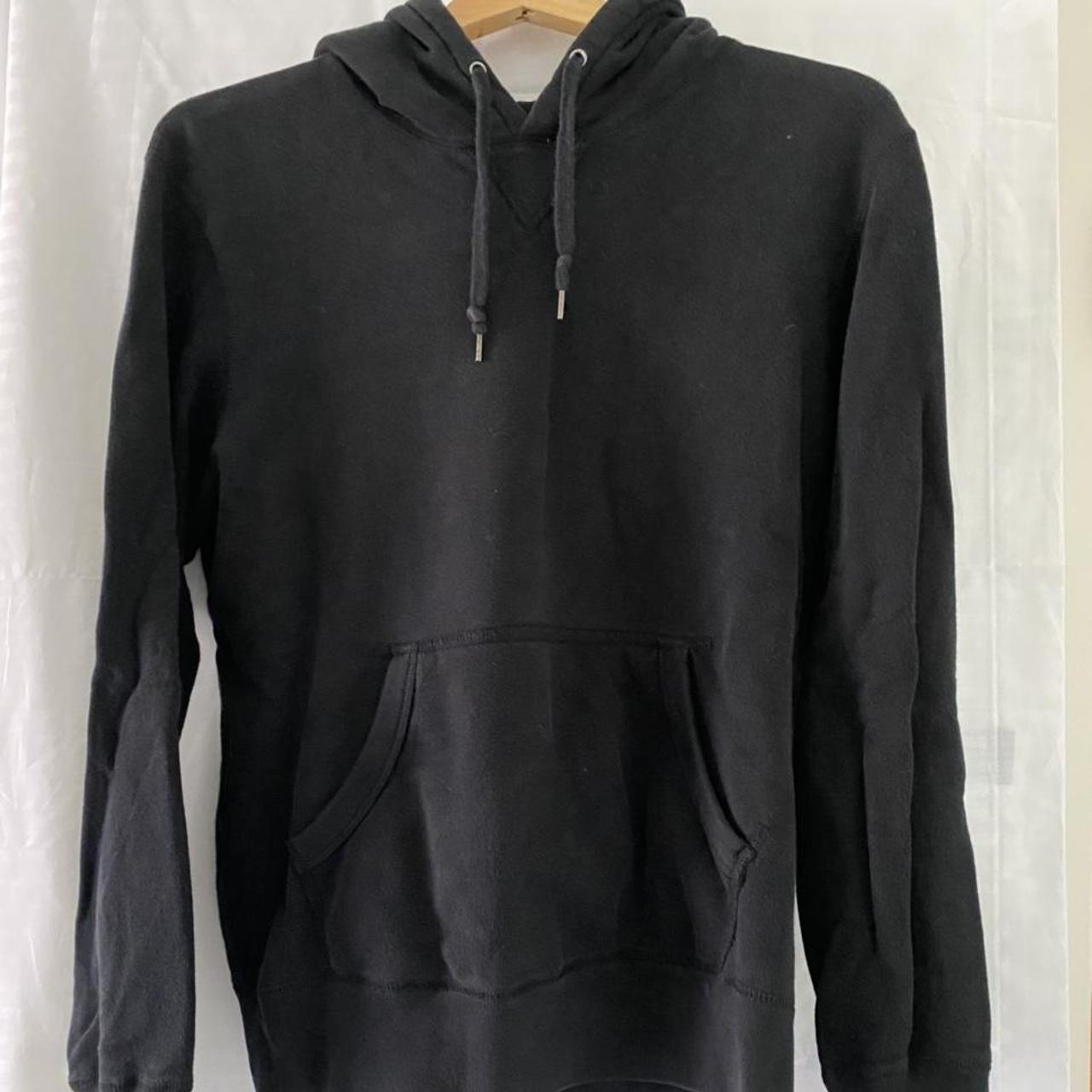 uniqlo mens black plain hoodie a little faded #hoodie - Depop