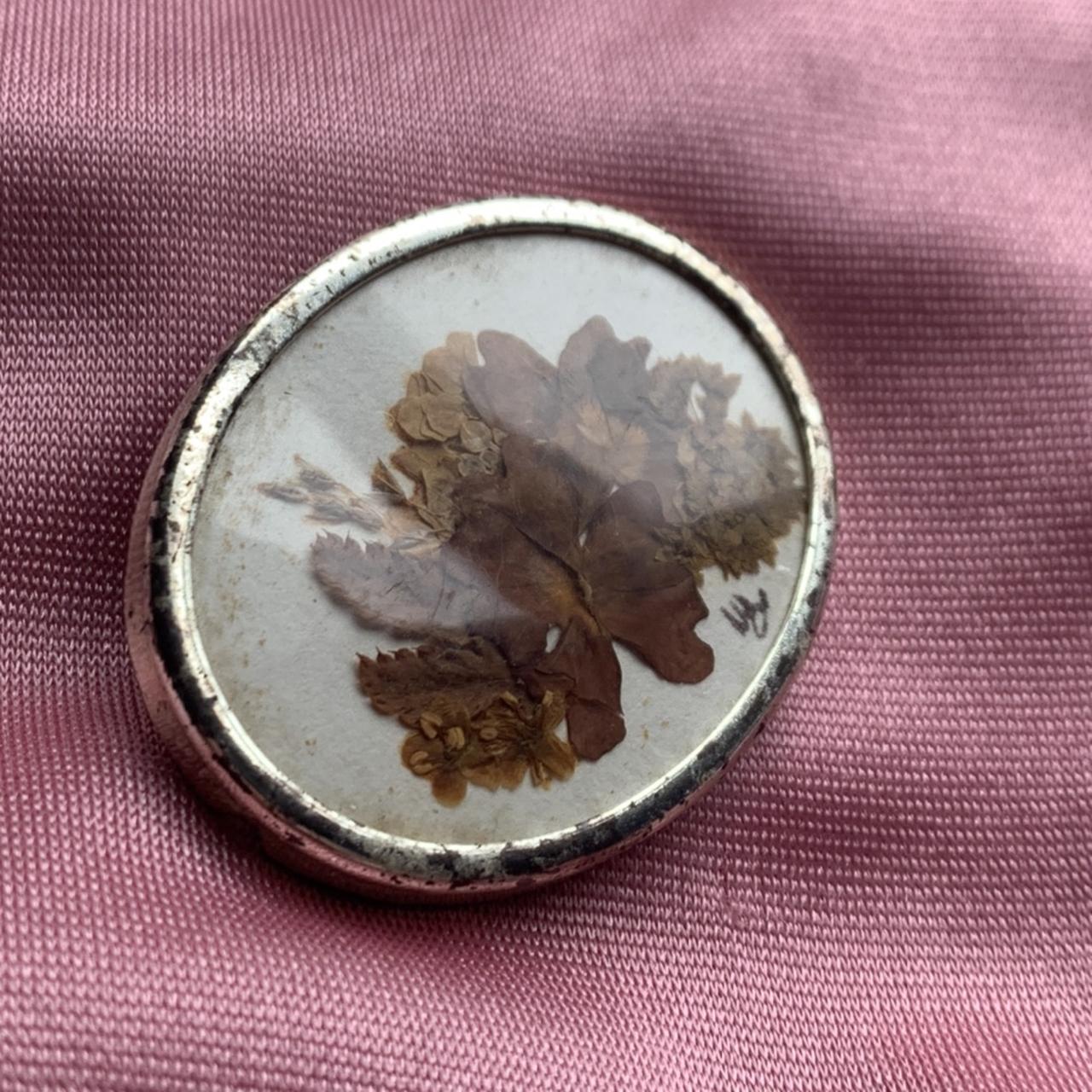 Real Vintage Worn Floral Pin Pressed... - Depop