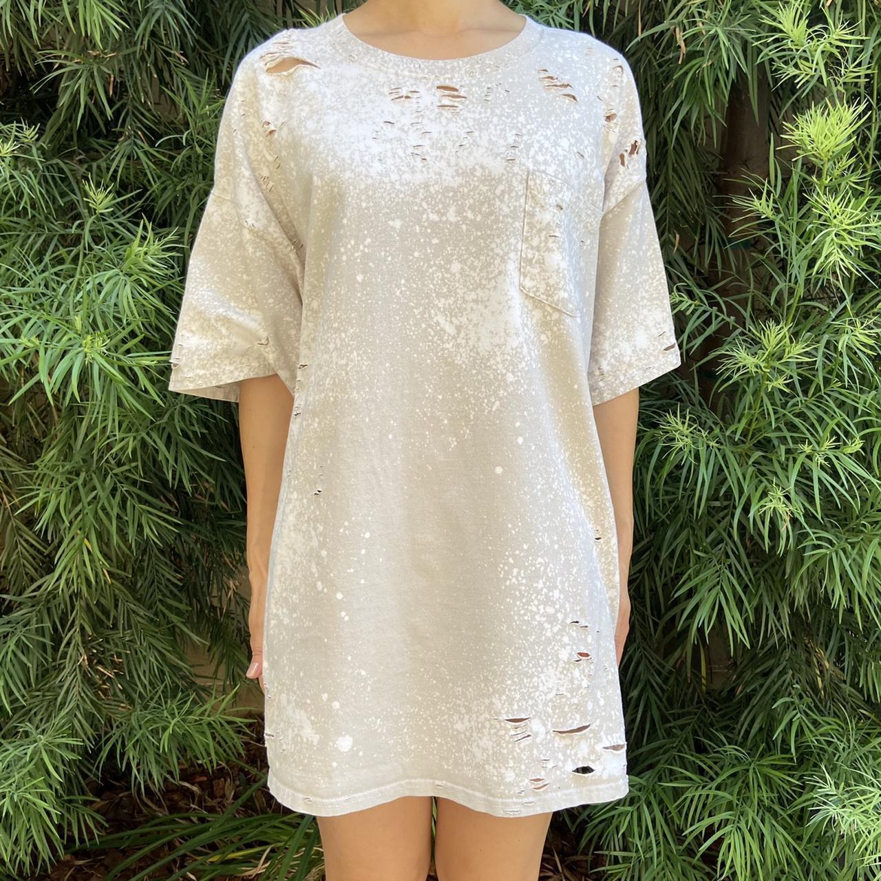 Destroyed Bleached Tee Distressed Stained Light... - Depop