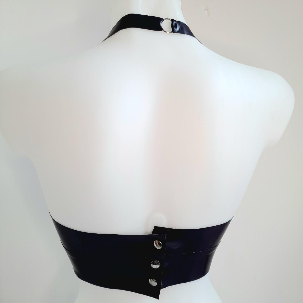 Purple Cropped Latex Bra Top Size Small Band Will Depop