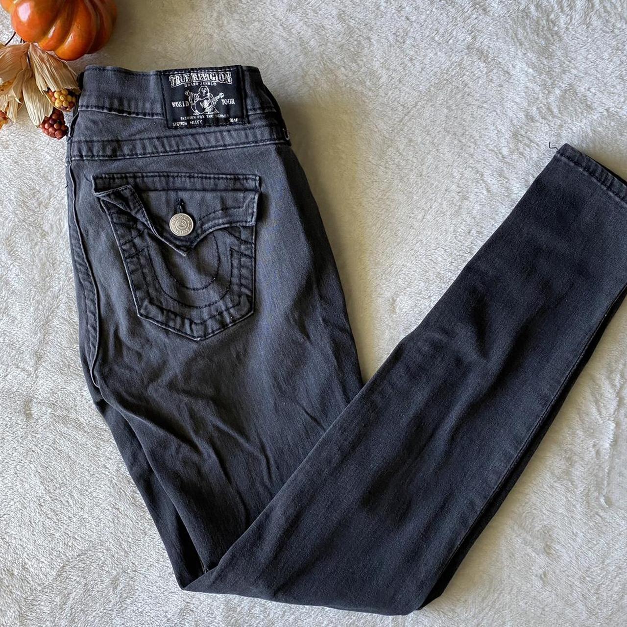 True Religion Women's Grey Jeans | Depop