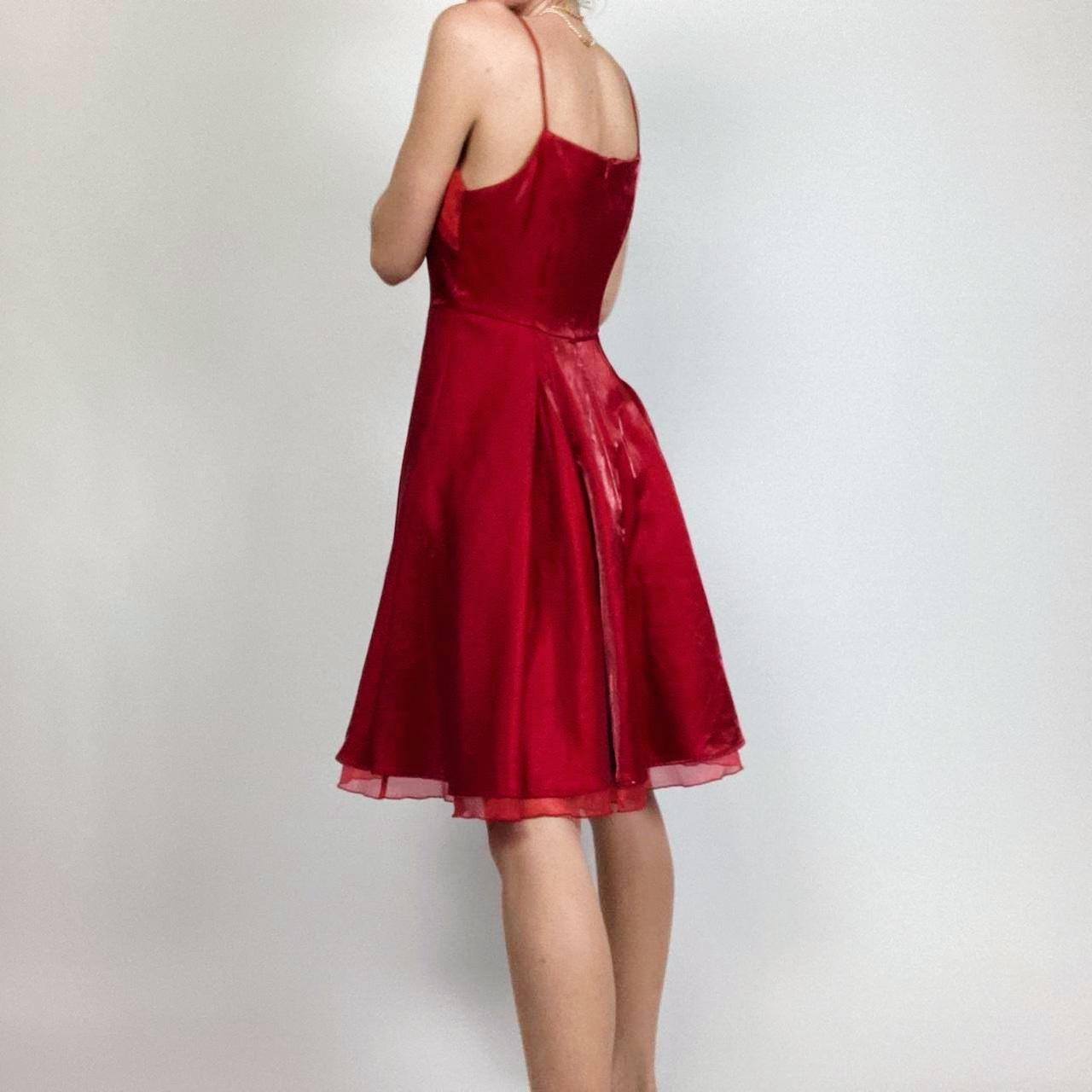 IRIDESCENT RED TWIRLY VINTAGE PARTY DRESS Would be... - Depop