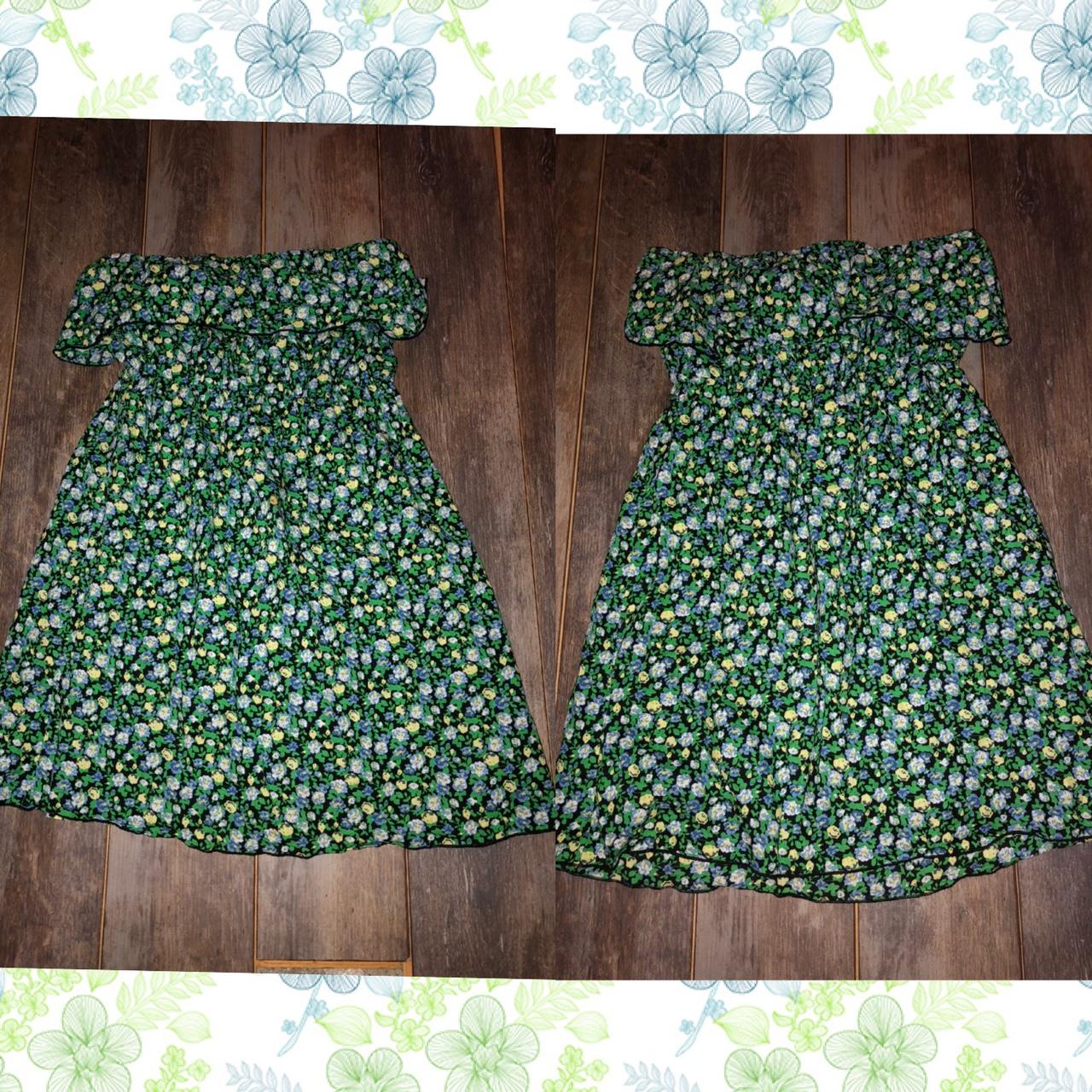 Susie rose summer strapless dress green floral Size... - Depop