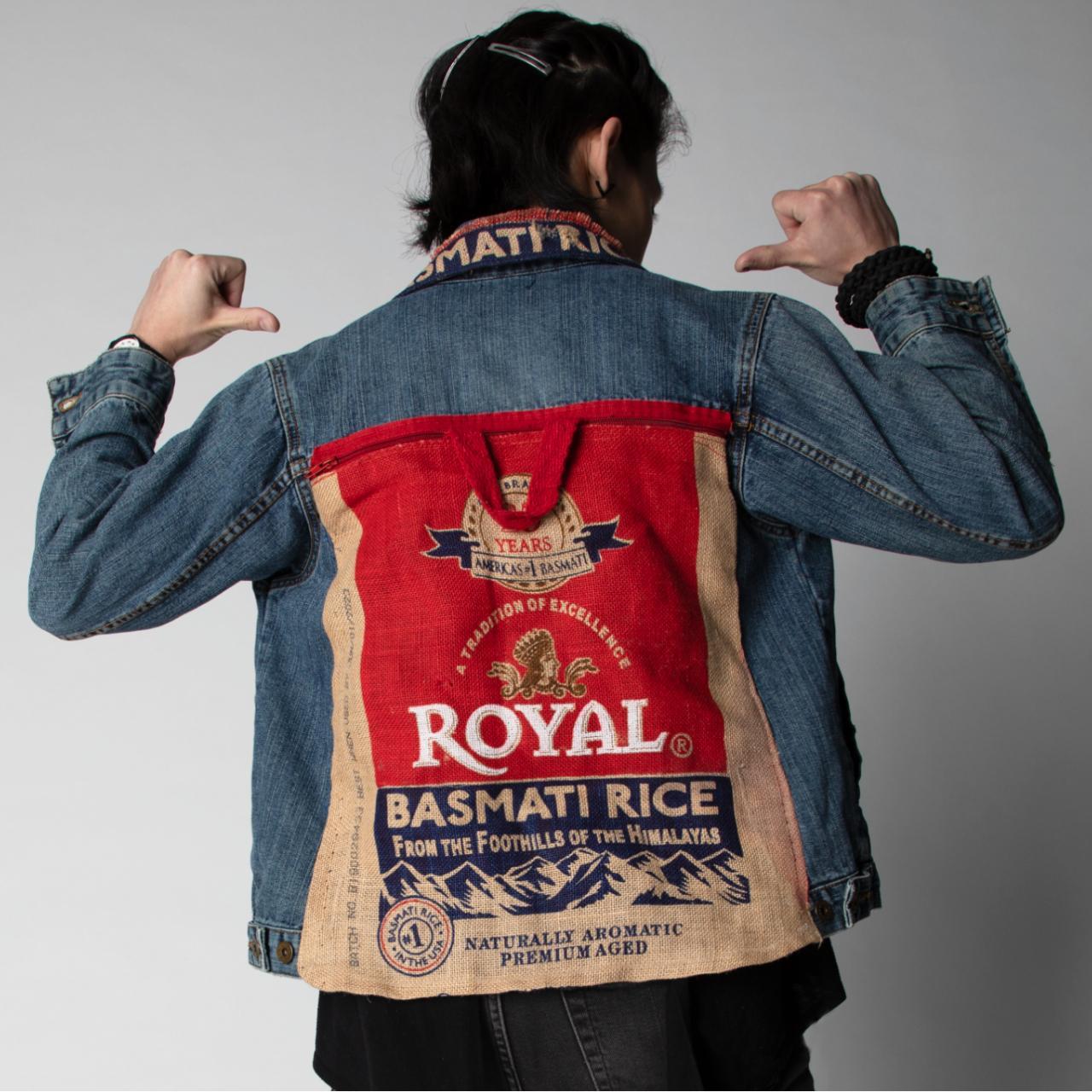 ROYAL BASMATI RICE Denim jacket, hand modified... | Depop