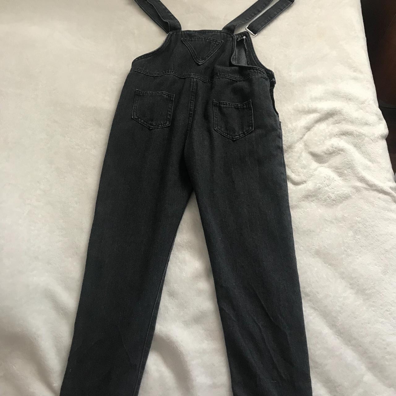 Black Denim Long Overalls - XL ~ large black... - Depop