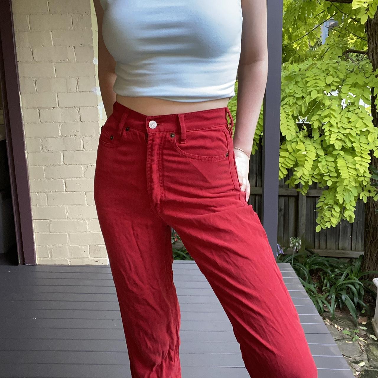 ♥️ amazing Diesel red jeans ♥️ Worn but in nice... - Depop