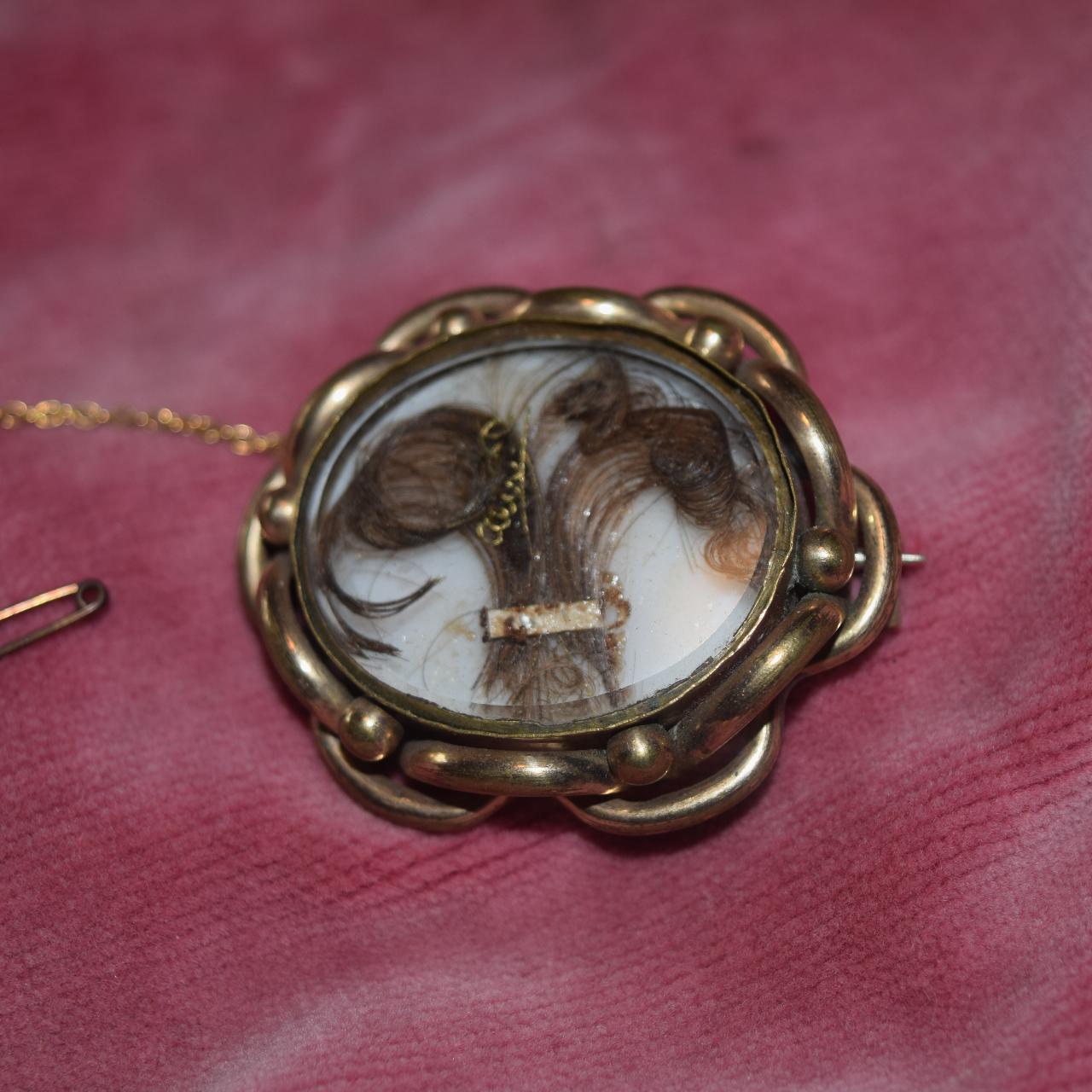 Victorian pinchbeck hair brooch with safety chain. ... | Depop