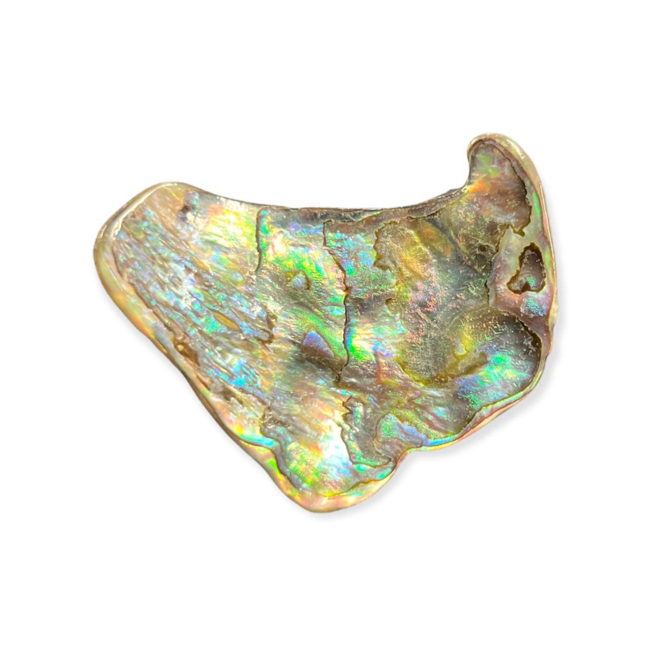 Vintage Abalone Shell Brooch Pin, Natural... - Depop