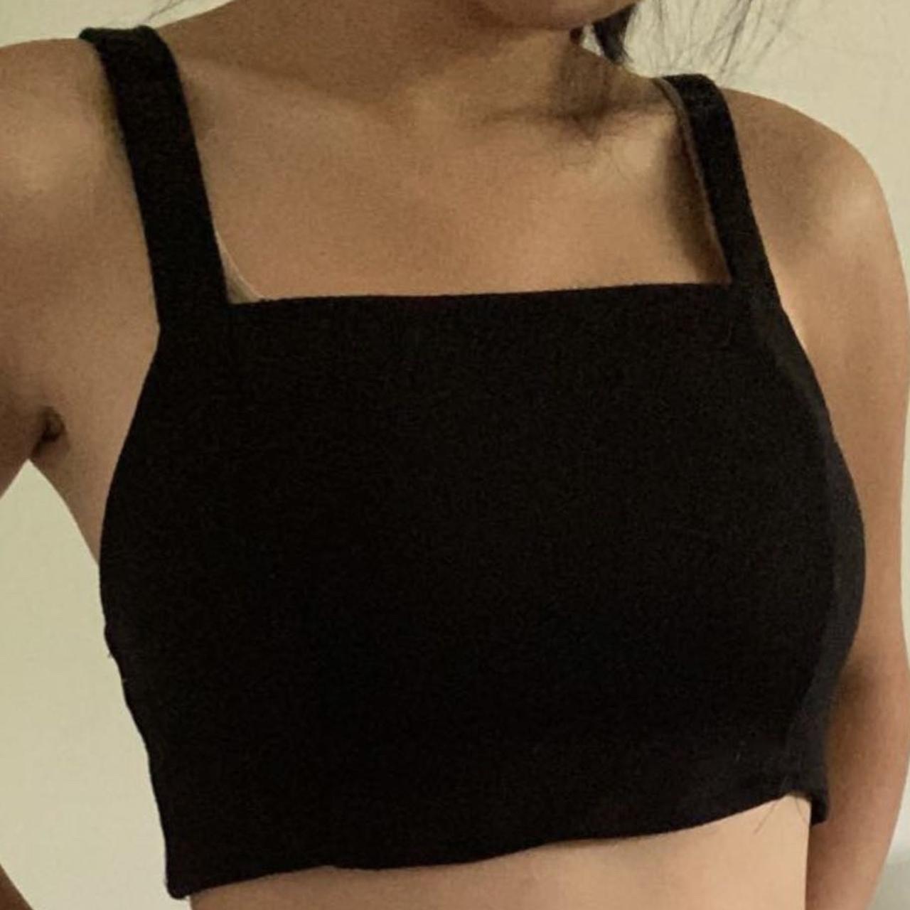 Black square neck crop top! This used to be a... - Depop