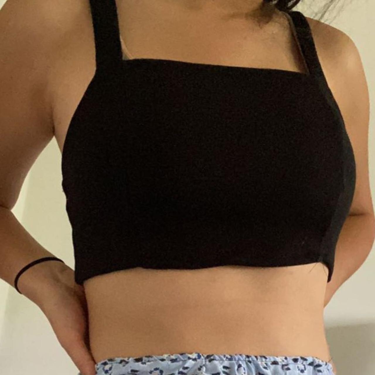 Black square neck crop top! This used to be a... - Depop