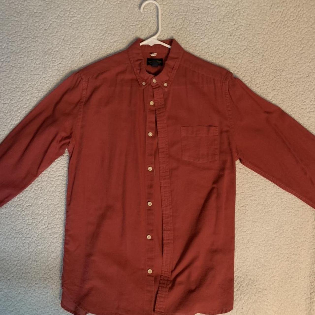 Red Long Sleeve Button up. Super light weight. Great... - Depop