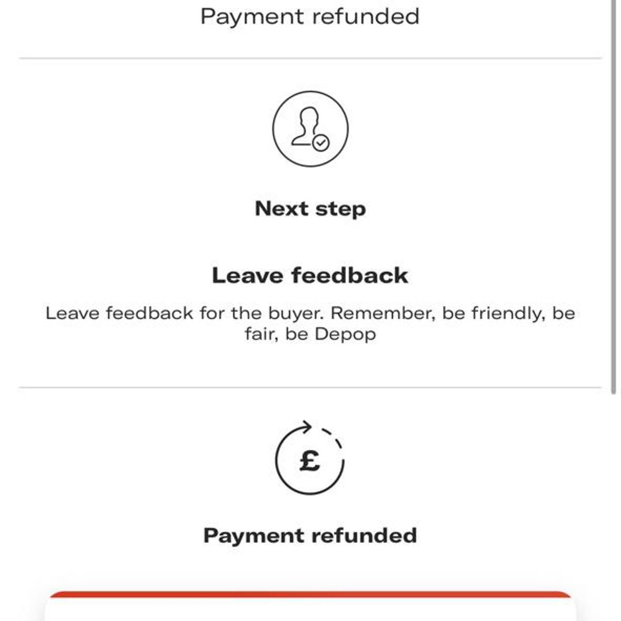 Showing buyer proof of refund - Depop