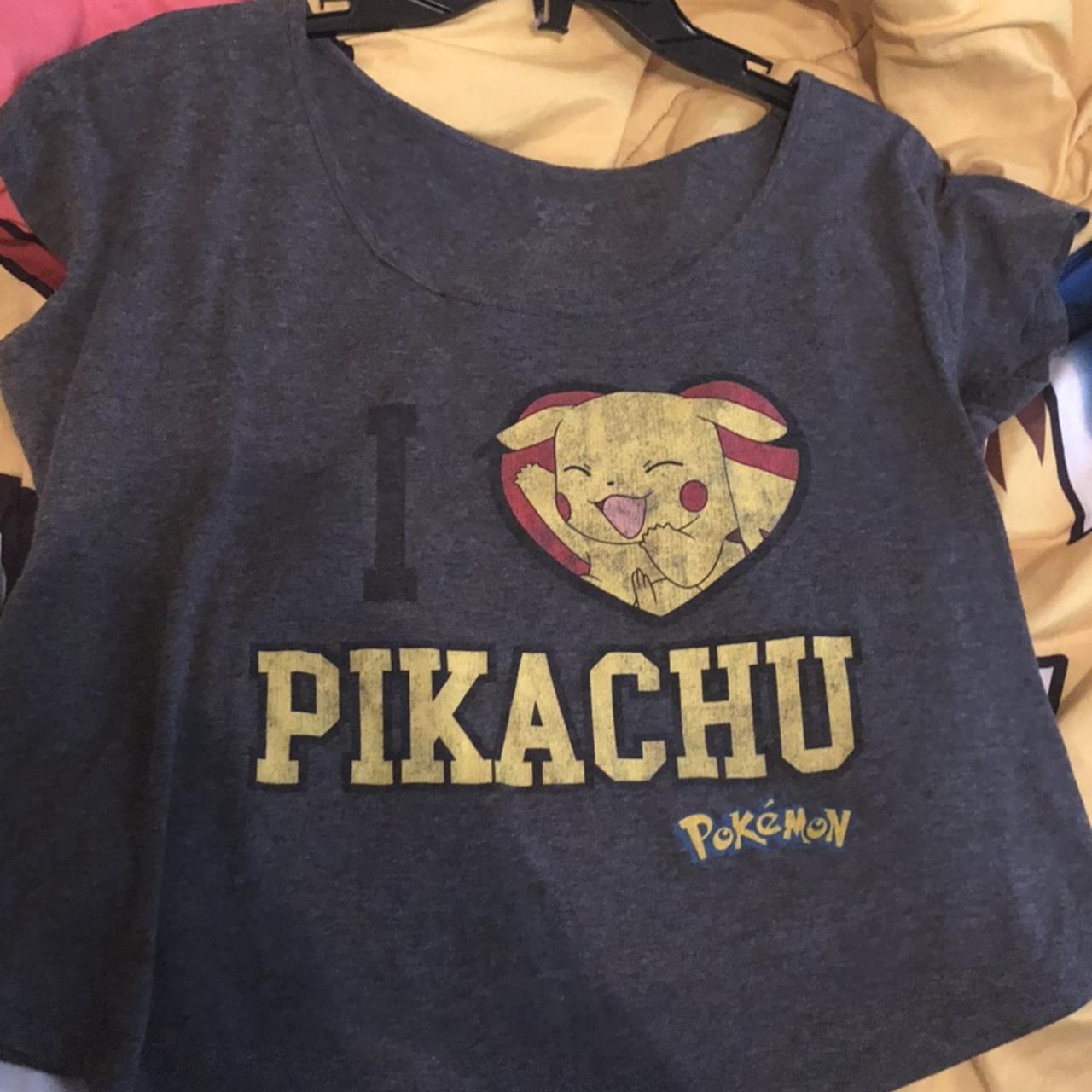 unisex I ️ Pikachu crop top! Hasn’t been worn at all... - Depop