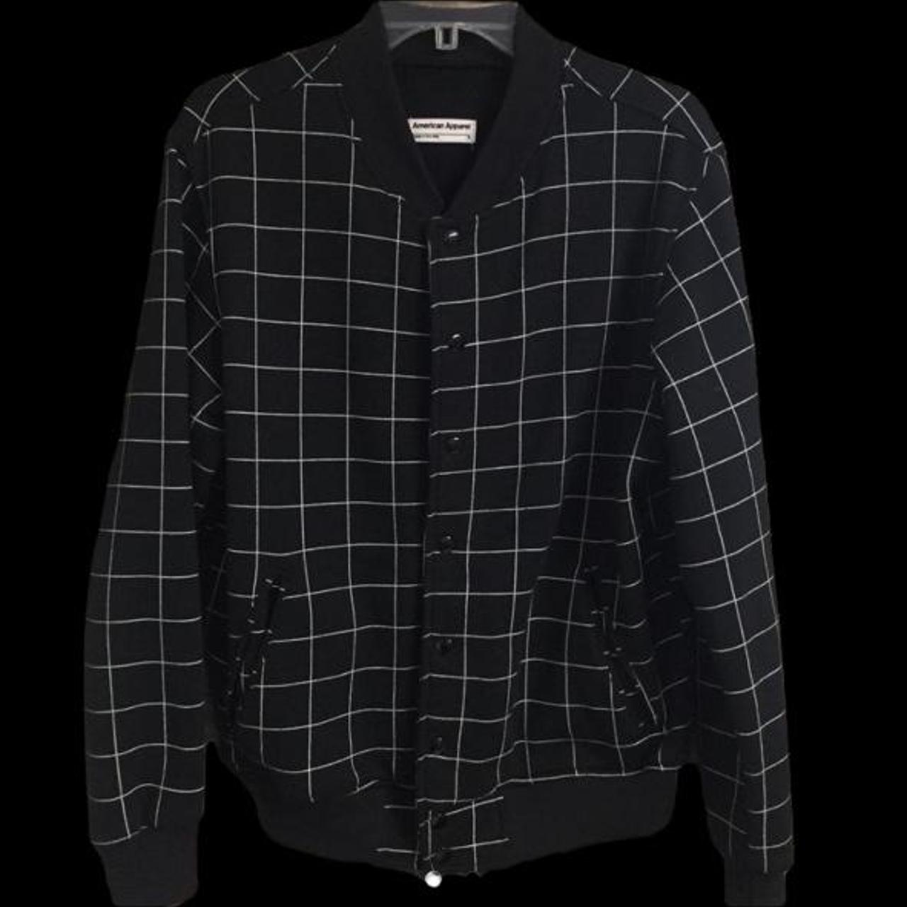 American Apparel - Grid bomber with button on ... - Depop