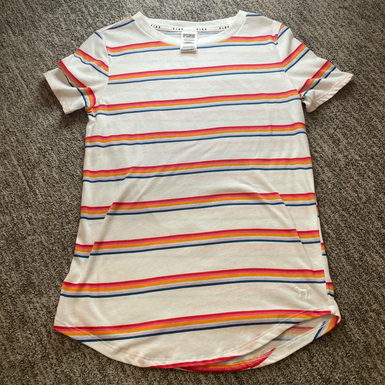 rainbow t shirt from brand pink! never worn!... - Depop